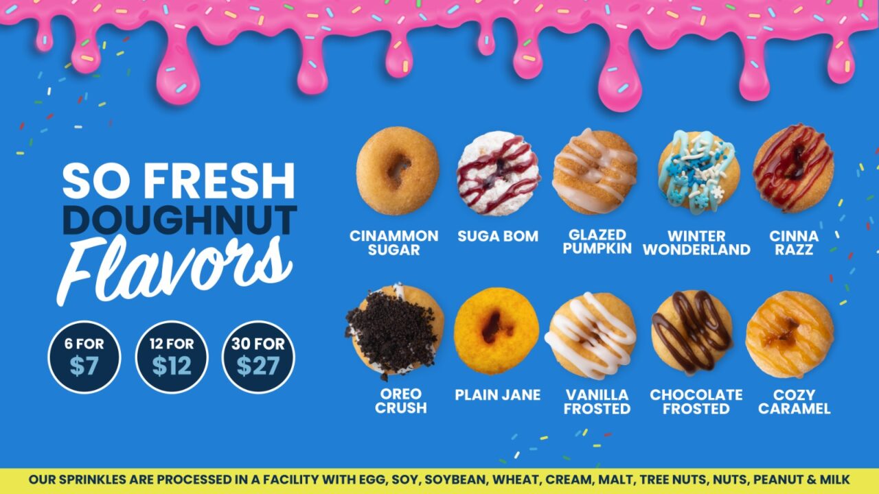 Our Menu | So Fresh Doughnut Co.